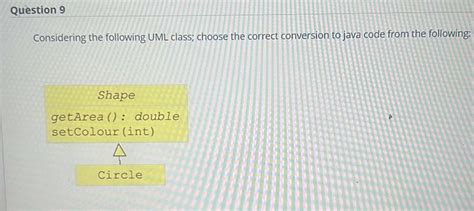 Solved Question 9considering The Following Uml Class Choose