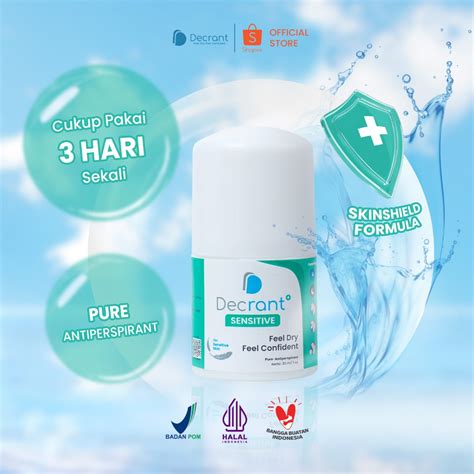 Jual Decrant Antiperspirant Sensitive Roll On 30 Ml Mencegah Keringat Berlebih Dan Bau Badan