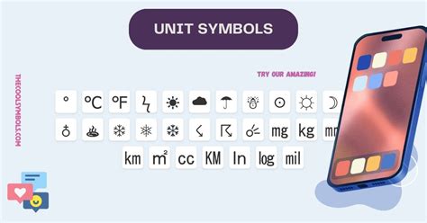Unit Symbols 📏 Copy And Paste Measurement