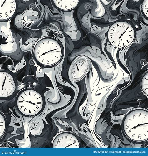 In This Surreal Melting Clock Seamless Pattern Wallpaper Time Seems To
