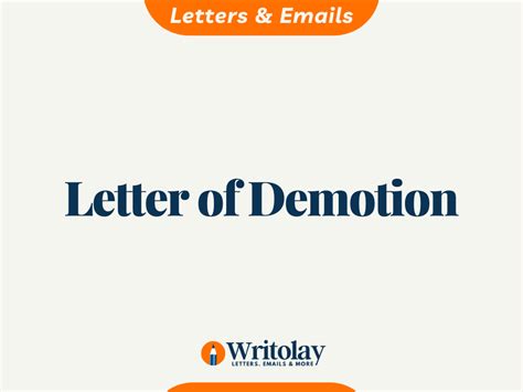 Letter Of Demotion 4 Templates