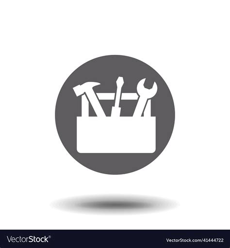 Tools Box Icon Concept Web Buttons Flat Design Vector Image