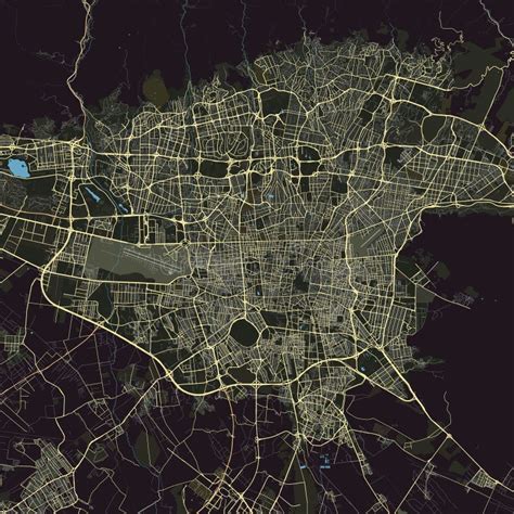 Map Of Tehran Stock Vector Illustration Of Tree Light 283769815