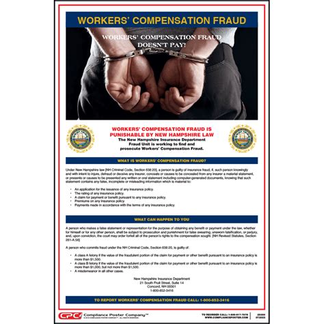 New Hampshire Workers Compensation Fraud Poster