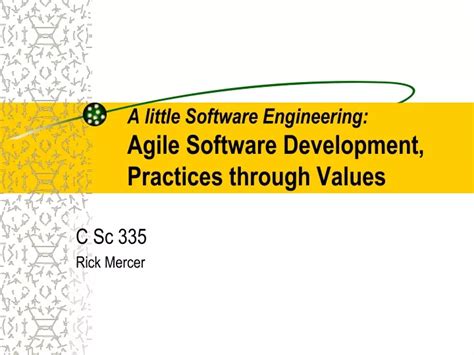 ppt a little software engineering agile software development practices through values