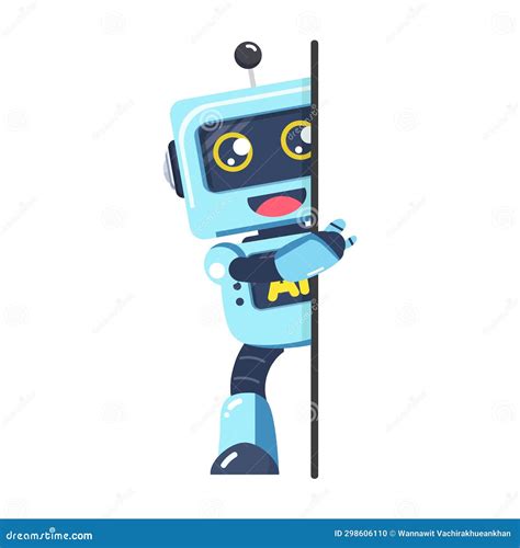 robot and empty white blank royalty free cartoon