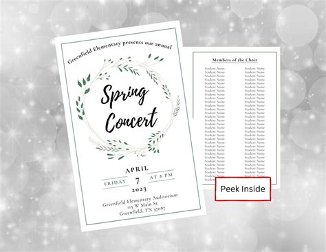 Concert Program Template Spring Concert Program Easter Concert