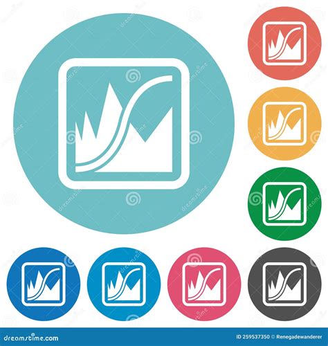 Adjust Image Curves Flat Round Icons Stock Illustration Illustration Of Interface Round