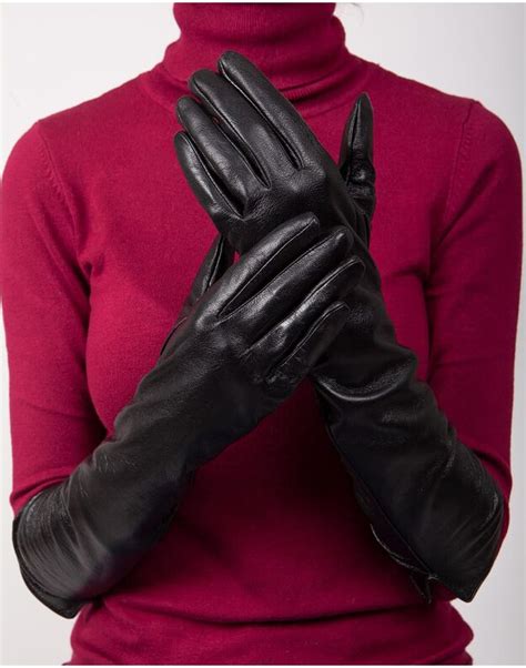 Long Leather Gloves For Women With Extra Polar Fleece Layer Online