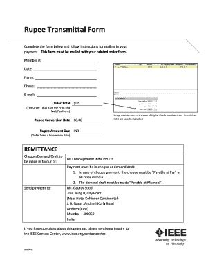 Fillable Online Ieee Ieee Rupee Transmittal Form 2016 Fax Email Print PdfFiller