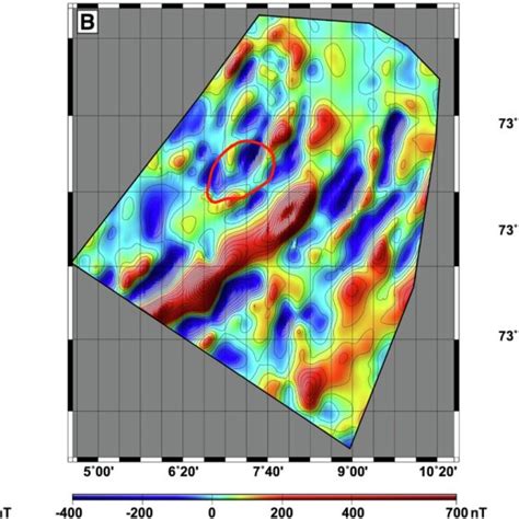 Magnetic Anomaly Over The Survey Area A Magnetic Anomaly Total