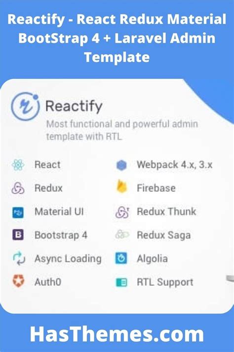 Reactify React Redux Material Bootstrap 4 Laravel Admin Template
