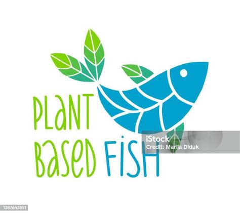 식물 기반 생선 개념 비건 제품 식물 잎의 형태로 물고기 지느러미 유기농 천연 채식 주의 식품 벡터 플랫 일러스트레이션 개념에 대한 스톡 벡터 아트 및 기타 이미지 Istock