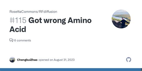 got wrong amino acid · issue 115 · rosettacommons rfdiffusion · github