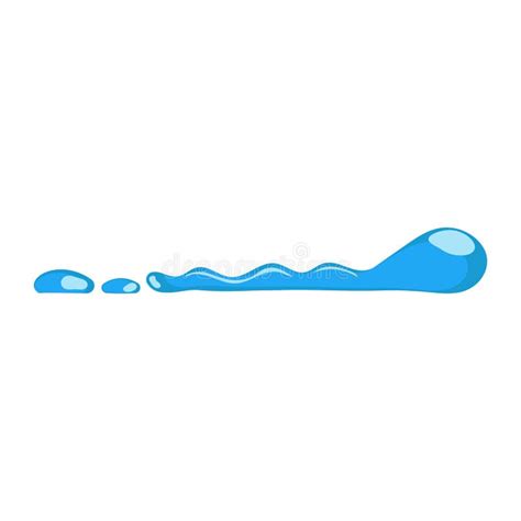 Cartoon Blue Dripping Water Drop And Liquid Icon Shape Water Is