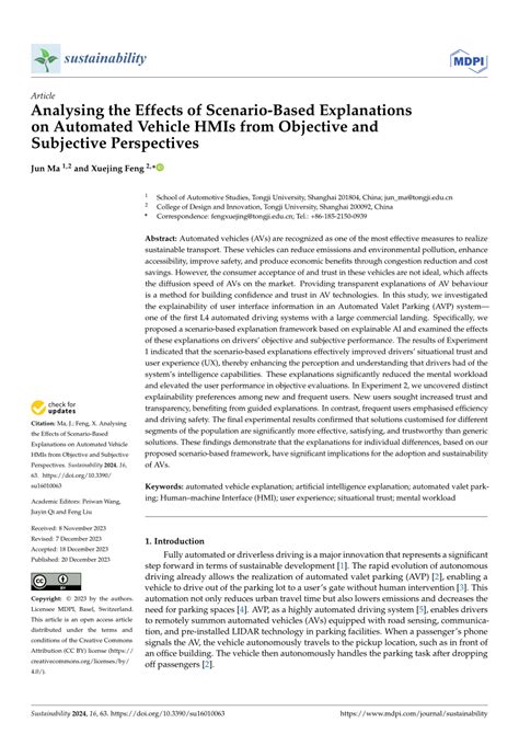 Pdf Analysing The Effects Of Scenario Based Explanations On Automated Vehicle Hmis From