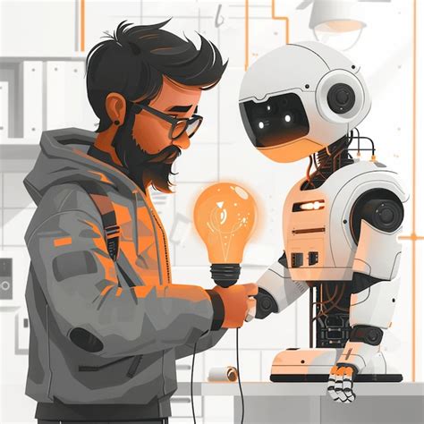 Cybersecurity Analyst Hardware Engineer In A Illustrated Flat Minimal Design Premium Ai