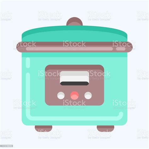 아이콘 밥솥 주방 가전 기호에 적합합니다 플랫 스타일 편집 가능한 간단한 디자인 디자인 템플릿 벡터 간단한 그림 0명에 대한