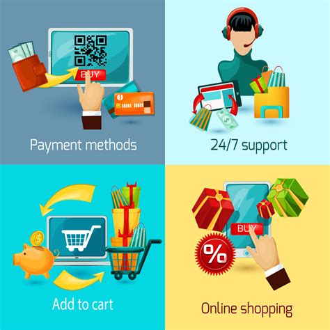 E Commerce Flat Set 465737 Vector Art At Vecteezy