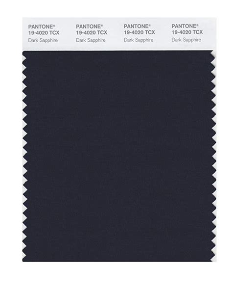Pantone 19 4020 Tcx Smart Color Swatch Card Dark Sapphire Swatch