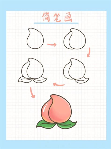 桃子简笔画图片 桃子简笔画图片带颜色 苗苗知道