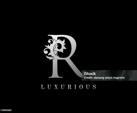 R 레터 플로럴 로고 책 디자인을위한 빈티지 실버 장엄한 편지 스탬프 2 위 상 종류에 대한 스톡 벡터 아트 및 기타 이미지 2 위 상 종류 고급 호텔 골동품