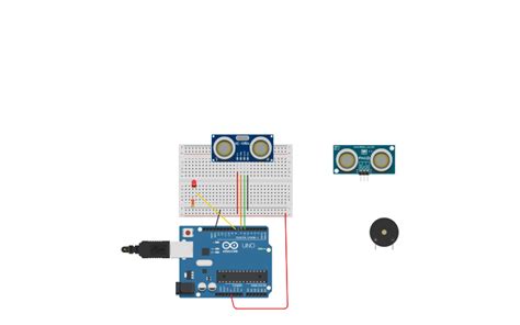 Circuit Design Sensor Ultrasonico Y 1 Led Tinkercad