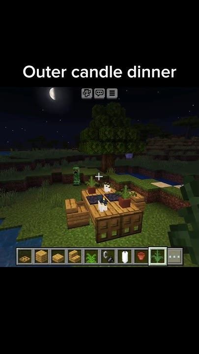 Outer Candel Night Dinner🕯️🍱 Minecraft Gaming Build Shorts Youtube