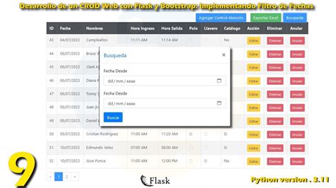 Video 9 Desarrollo De Un Crud Web Con Flask Y Bootstrap Implementando Filtro De Fechas Youtube