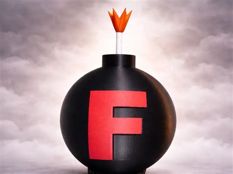 Lit Flaming F Bomb No Ams Required Free 3d Print Model Makerworld