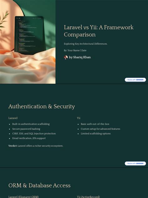 Laravel Vs Yii A Framework Comparison Pdf Information Technology