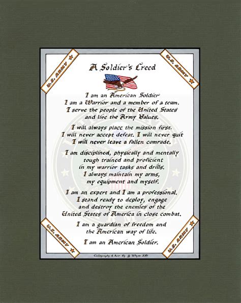 United States Army Soldiers Creed Etsy