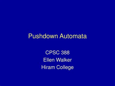 PPT Pushdown Automata PowerPoint Presentation Free Download ID 1012226