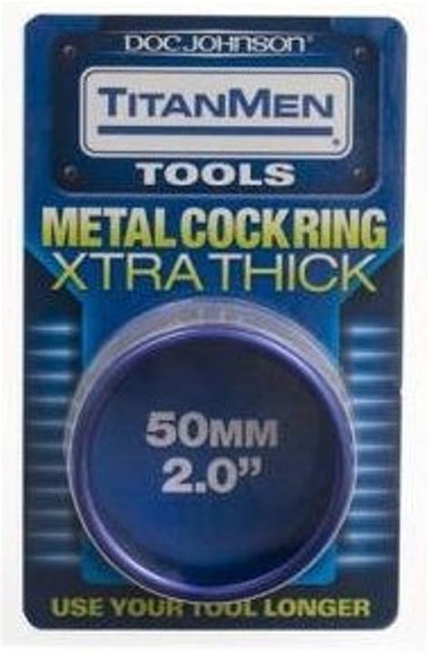 Titanmen Tools Xtra Thick Metal Cock Ring 50mm Blue Bdsm Australia