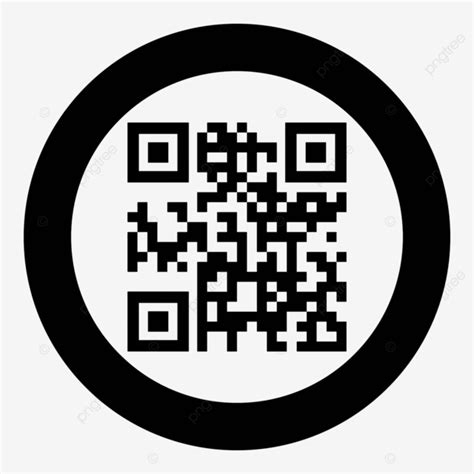Circular Black Qr Code Icon Item Binary Message Vector Item Binary