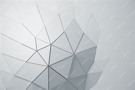 Premium Photo 3d Rendering Of A White Abstract Geometric Pattern