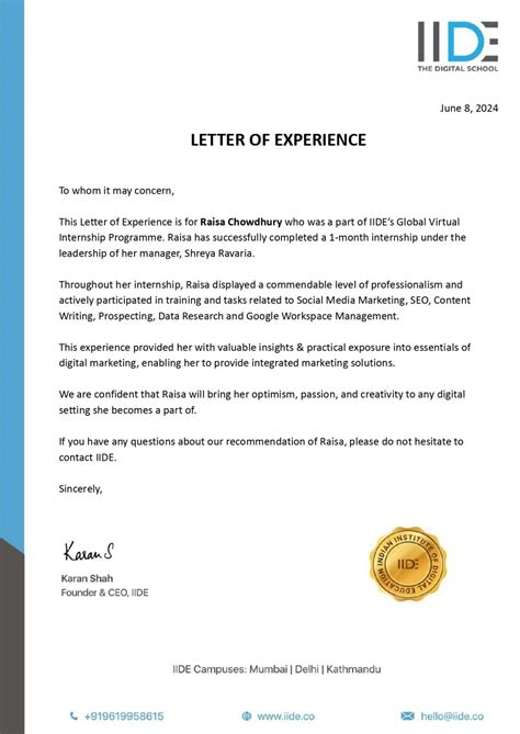 Finally Completed A Months Virtual Internship At Iide The Digital School Under The Mentorship