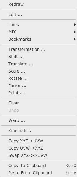 Program Menu CNC Zone