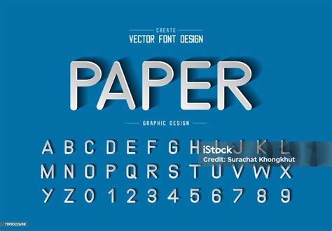 글꼴 종이 잘라내기 및 알파벳 벡터 스크립트 서체 문자 및 숫자 디자인 배경에 그래픽 텍스트 디자인에 대한 스톡 벡터 아트 및 기타 이미지 Istock