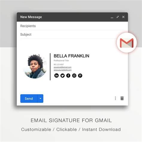Gmail Email Signature Template A Modern Email Signature Etsy In 2021
