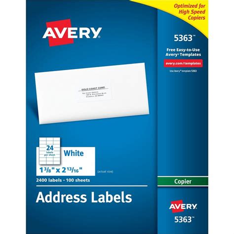 Avery Return Address Labels Template