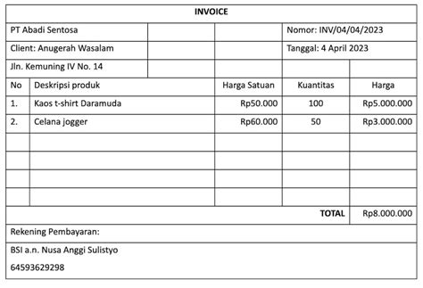 Contoh Invoice Penjualan Batubara Contoh Invoice Proforma My Xxx Hot Girl