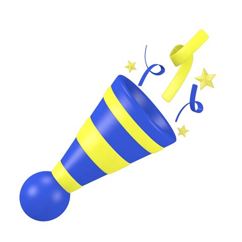 3d Rendering Cute New Year Party Icon Trumpet Party 13520661 Png