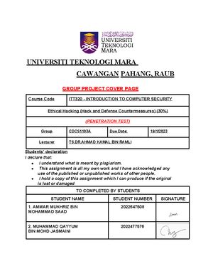 ITT270 Indv Assignment ELECTRONIC 2024 Hak Cipta Universiti Teknologi CONFIDENTIAL UiTM