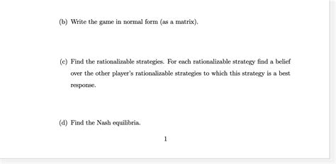 Solved Consider The Following Game A What Is The Set Chegg Com