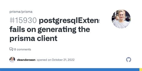 Postgresqlextensions Fails On Generating The Prisma Client · Issue