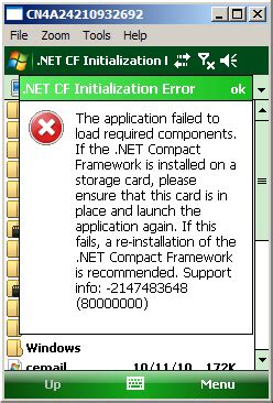 C Net CF Initialization Error Stack Overflow