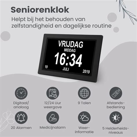 Brandsful Dementieklok Digitaal Dementie Klok Analoog And Digitaal