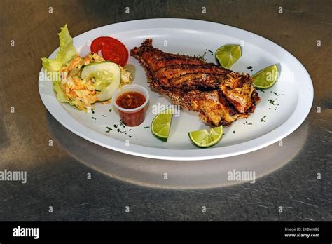 Pan Fried Fish Dish With Caribbean Invasive Lionfish Pterois Miles
