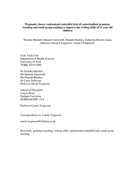 Pdf Pragmatic Cluster Randomised Controlled Trial Of Contextualised